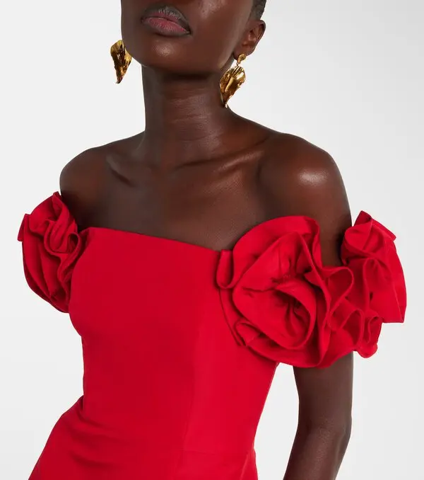 Carolina Herrera Off-shoulder Silk Cocktail Dress