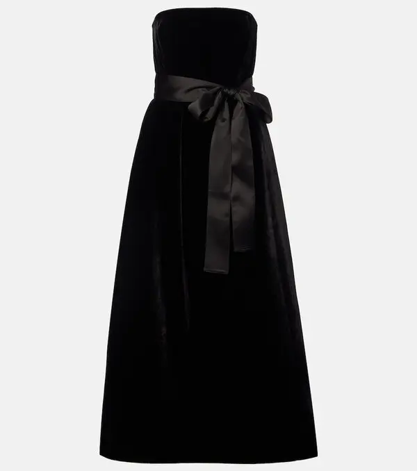Elie Saab Belted Velvet Gown