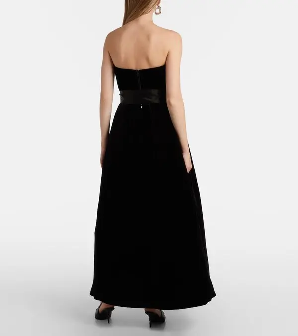 Elie Saab Belted Velvet Gown