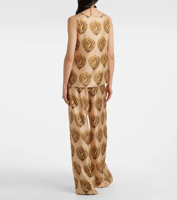 Dolce & Gabbana Printed Silk Satin Top
