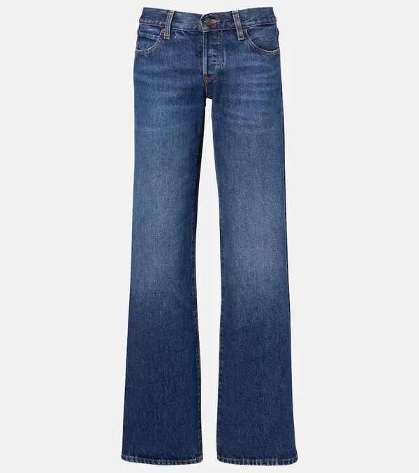 FRAME X Amelia Gray Low-rise Straight Jeans - Blue
