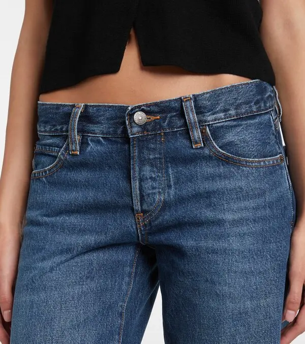 FRAME X Amelia Gray Low-rise Straight Jeans