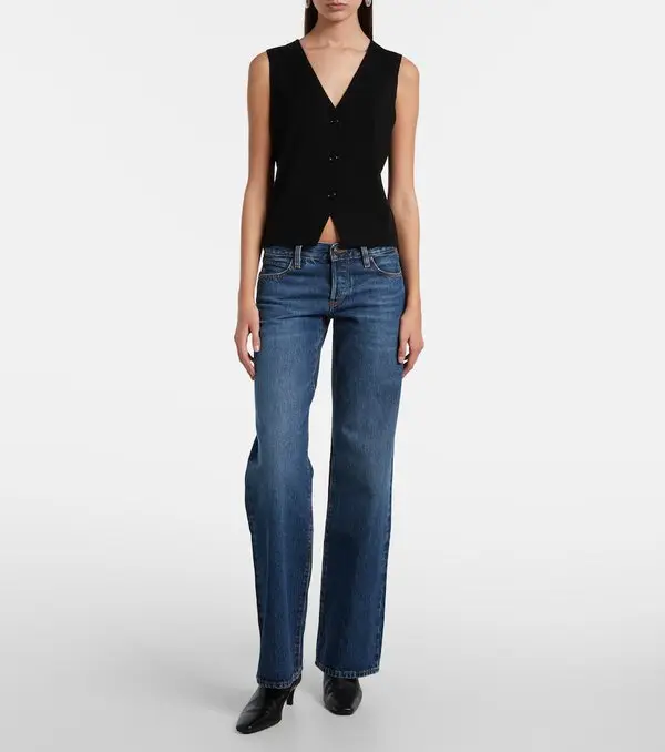 FRAME X Amelia Gray Low-rise Straight Jeans