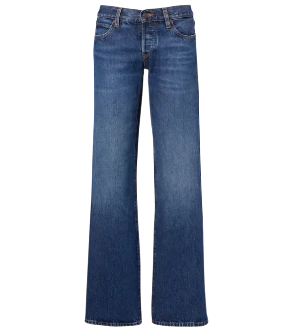FRAME X Amelia Gray Low-rise Straight Jeans - Blue