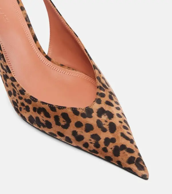 Amina Muaddi Anok 55 Leopard-print Slingback Pumps - Multicoloured