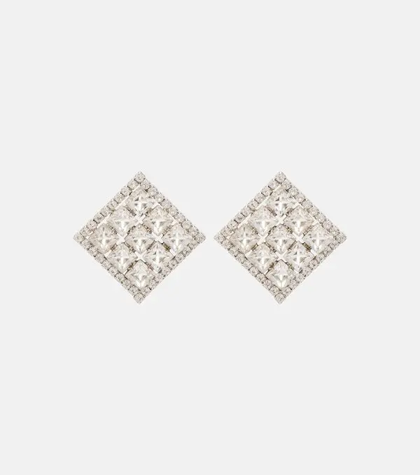 JENNIFER BEHR Camilla Crystal-embellished Earrings - Silver