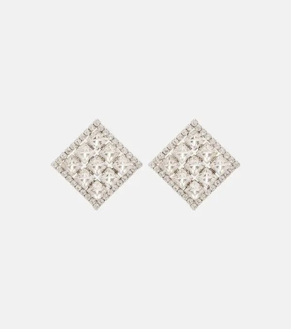 JENNIFER BEHR Camilla Crystal-embellished Earrings - Silver