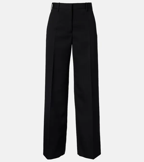 JIL SANDER Low-rise Wool Straight Pants - Black