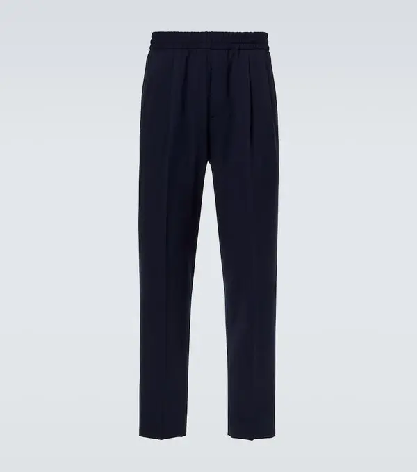 Zegna Pleated Straight Trousers - Blue