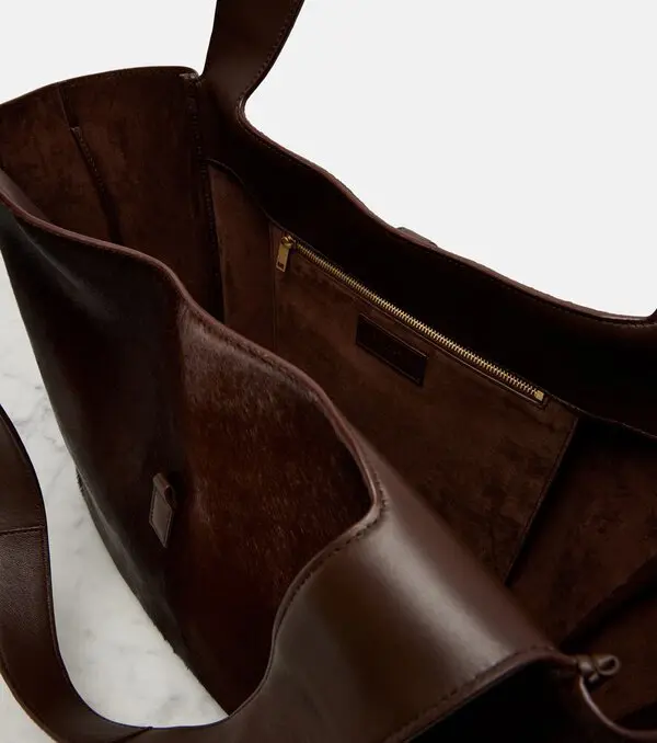 Saint Laurent Le 5 À 7 Bea Calf Hair Tote Bag - Brown