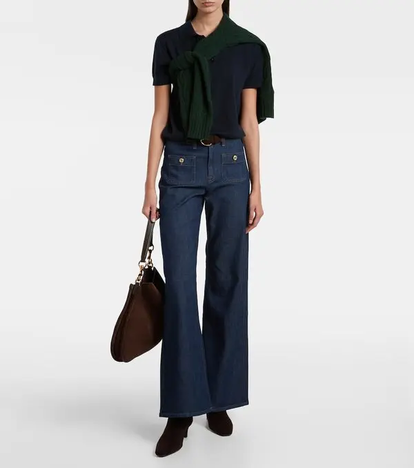 7 For All Mankind Lotta Tailorless Mid-rise Wide-leg Jeans