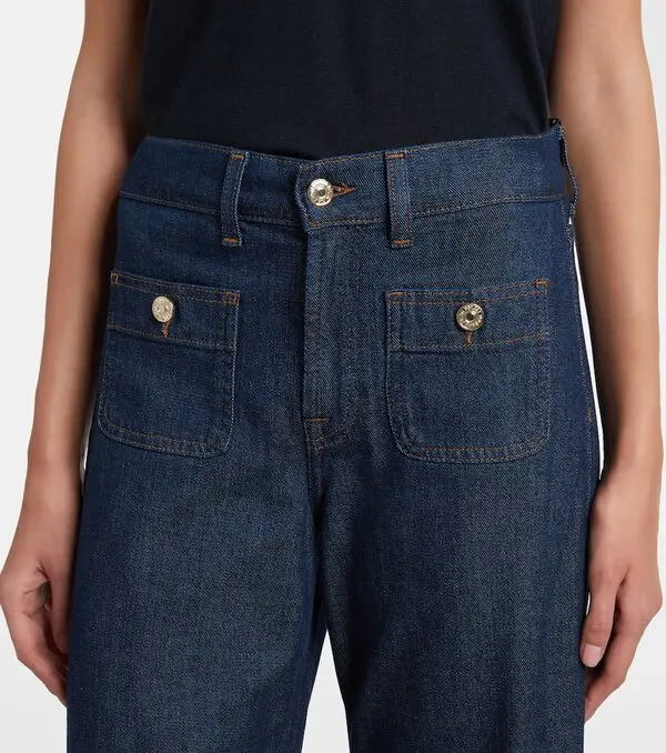 7 For All Mankind Lotta Tailorless Mid-rise Wide-leg Jeans