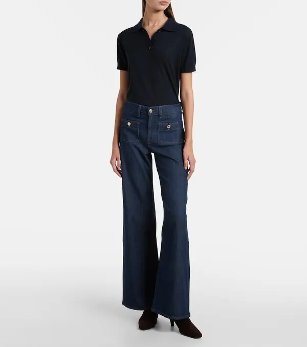 7 For All Mankind Lotta Tailorless Mid-rise Wide-leg Jeans