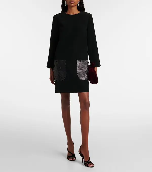 JOSEPH Bixio Sequined Mini Dress - Black