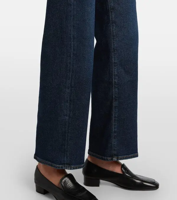7 For All Mankind Stovepipe Straight Mid-rise Straight Jeans - Blue