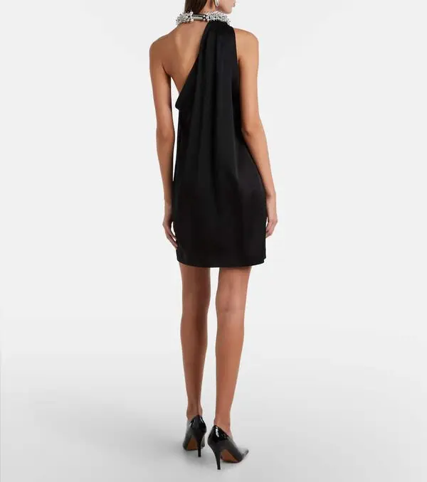 Stella McCartney Embellished Satin Minidress - Black