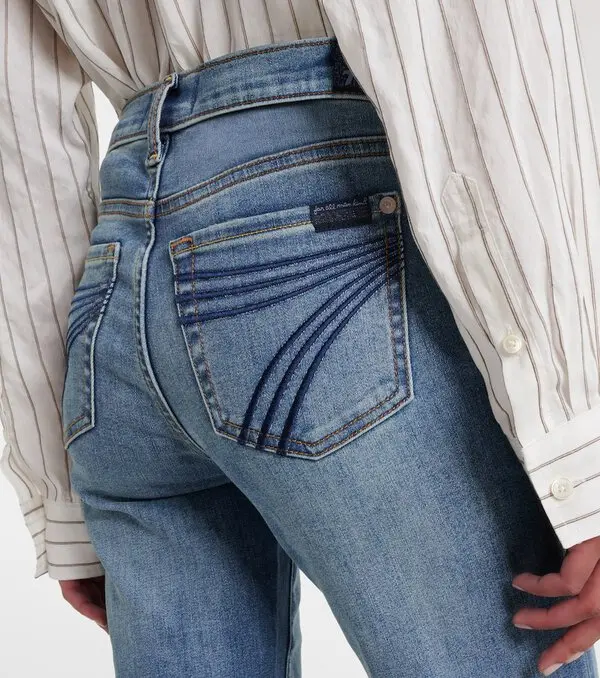 7 For All Mankind Dojo Mid-rise Bootcut Jeans - Blue