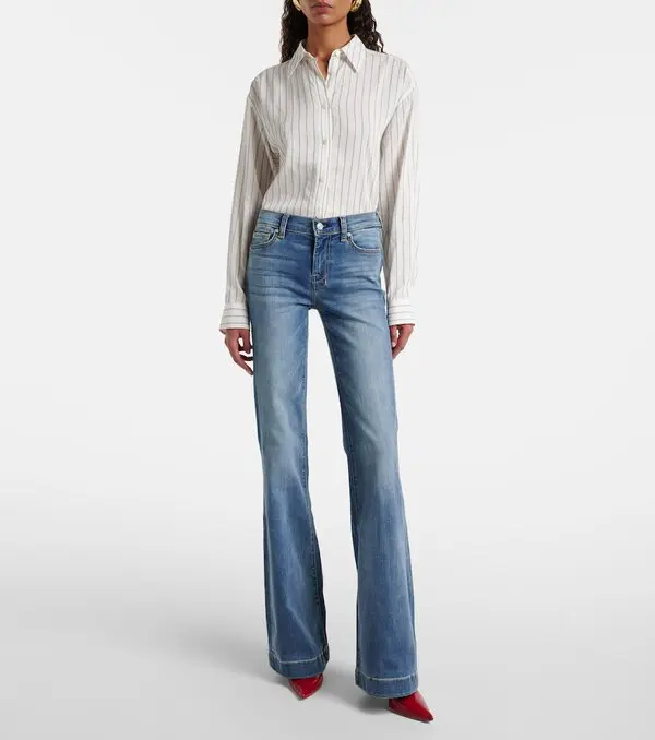 7 For All Mankind Dojo Mid-rise Bootcut Jeans - Blue