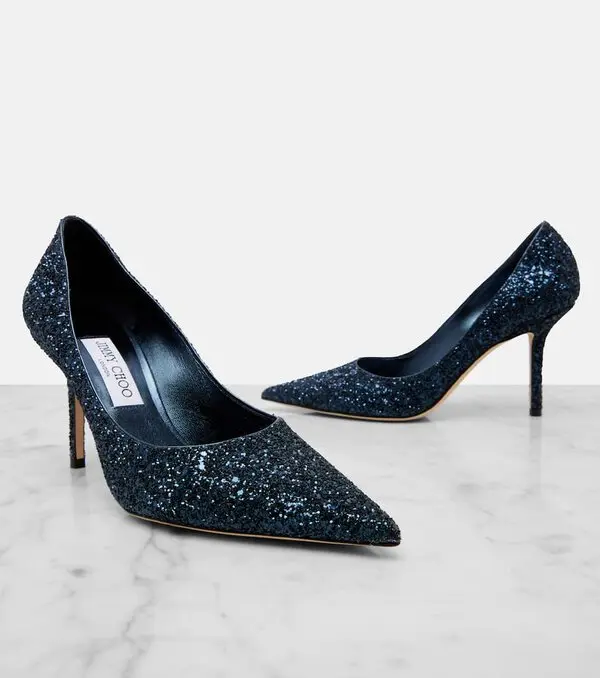 JIMMY CHOO Love 85 Glitter Pumps - Blue