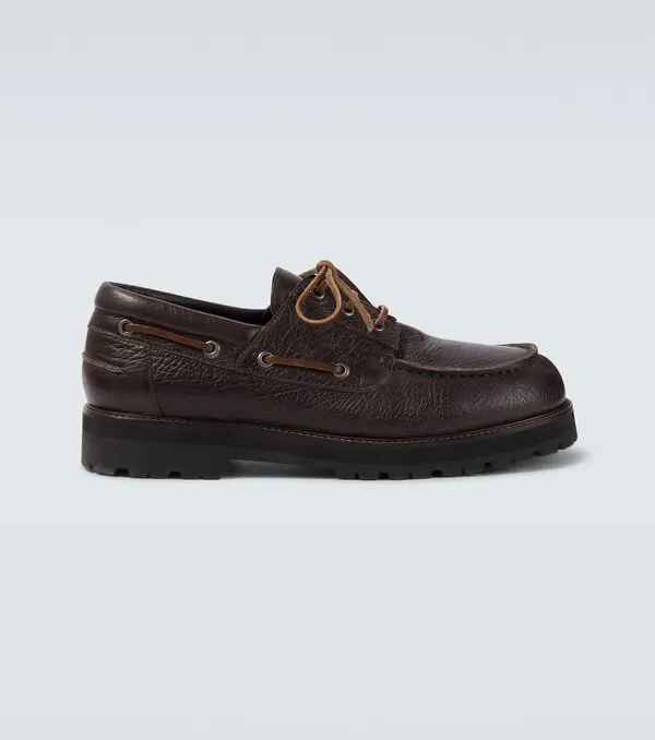 Studio Nicholson Guston Leather Boat Shoes - Brown