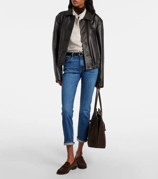 7 For All Mankind Kimmie Straight Mid-rise Slim Jeans - Blue