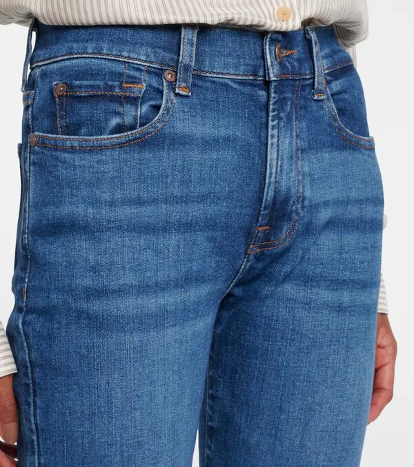 7 For All Mankind Kimmie Straight Mid-rise Slim Jeans - Blue
