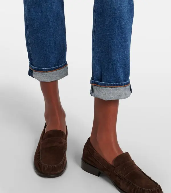 7 For All Mankind Kimmie Straight Mid-rise Slim Jeans - Blue