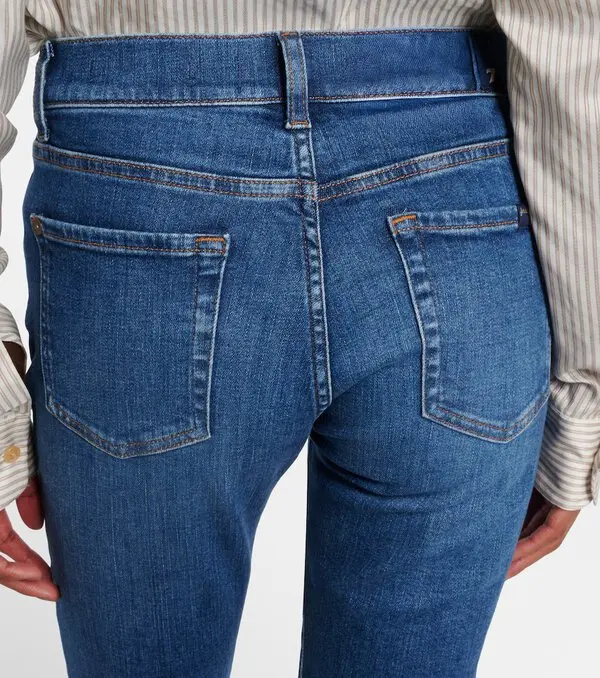 7 For All Mankind Kimmie Straight Mid-rise Slim Jeans - Blue