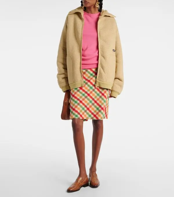 Miu Miu Logo Cashmere And Silk Top