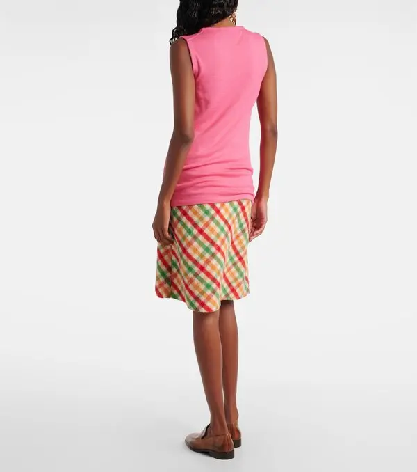 Miu Miu Logo Cashmere And Silk Top