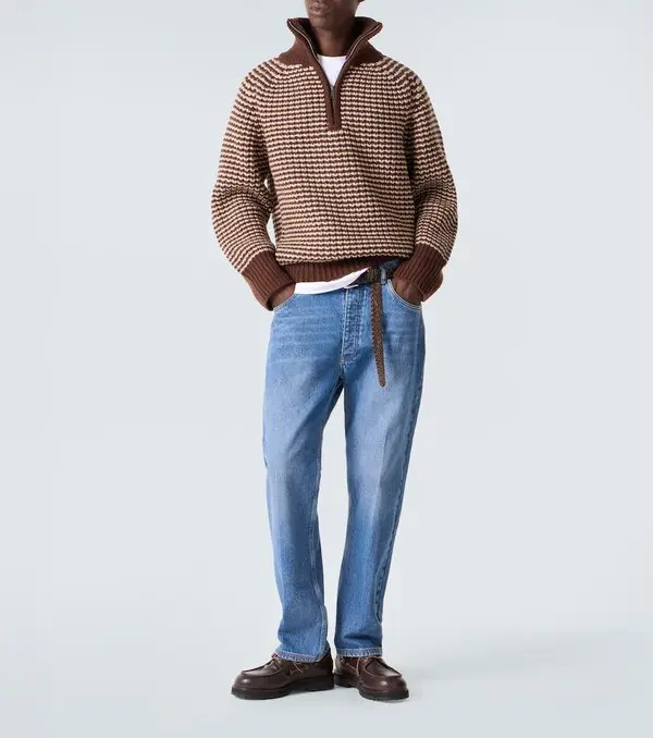 Studio Nicholson Virgin Wool Quarter Zip Sweater