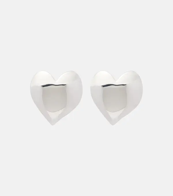 Oscar De La Renta Heart Clip-on Earrings - Silver
