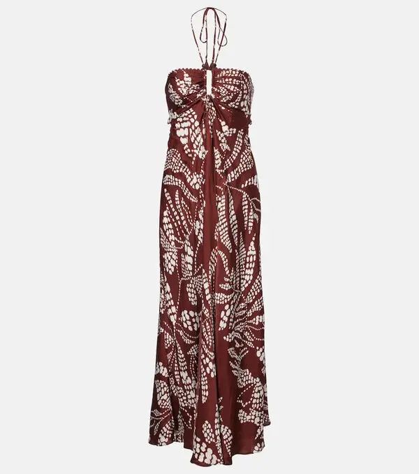 Poupette St Barth Carla Printed Maxi Dress - Brown
