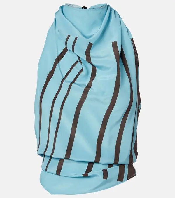 SIR. Rioja Striped Silk Crêpe Top - Blue