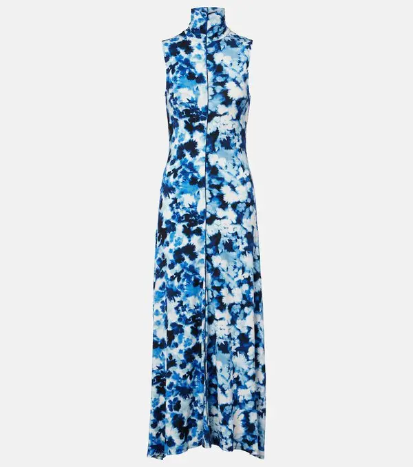 Proenza Schouler Valentina Printed Jersey Maxi Dress - Blue