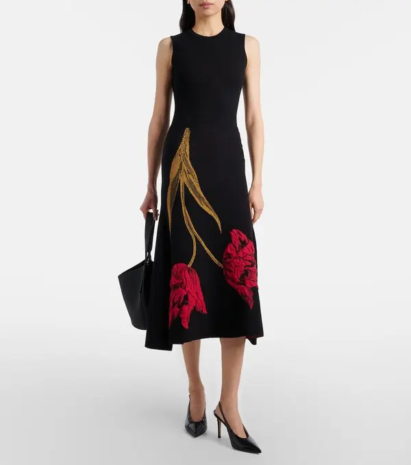 Erdem Floral Jacquard Midi Dress