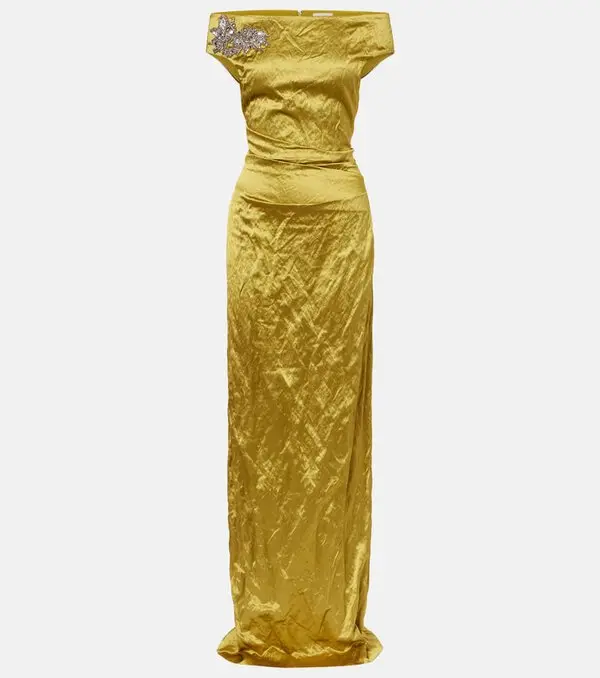 Erdem Embellished Off-shoulder Gown