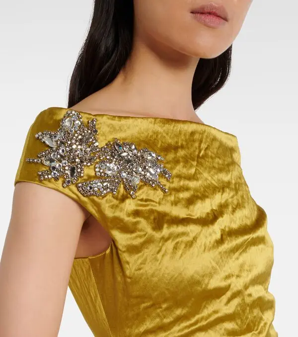 Erdem Embellished Off-shoulder Gown
