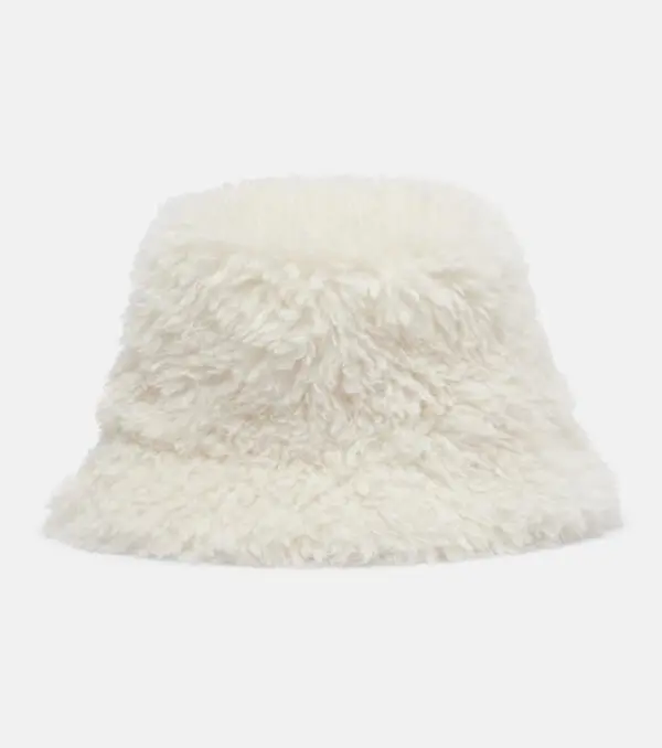 Perfect Moment Faux Fur Bucket Hat - White
