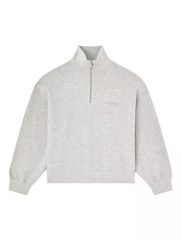 GANNI Zip Sweatshirt - Grey