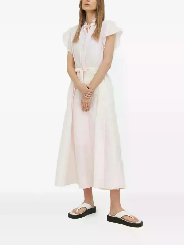 SAMSOE SAMSOE Tie-neck Belted Midi Dress