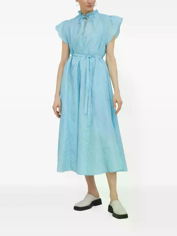 SAMSOE SAMSOE Ruffled Tie Midi Dress