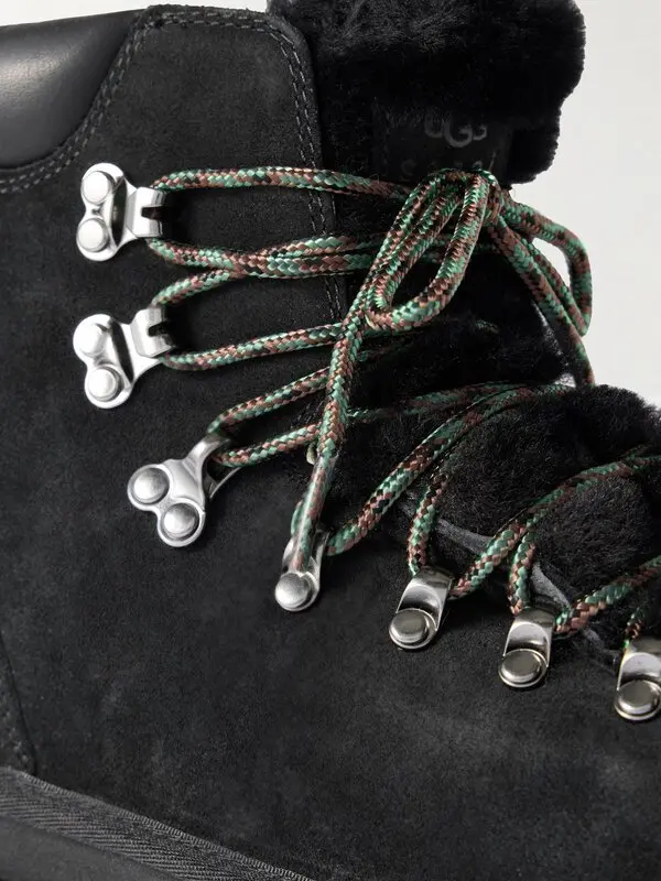 UGG Sacai Leather-trimmed Shearling Ankle Boots - Black