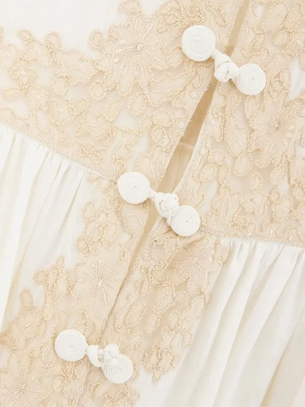 BODE Trousseau Lace-trimmed Silk-jacquard Maxi Dress
