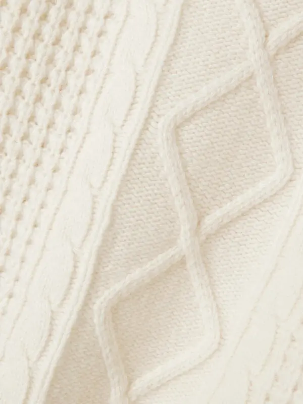 Perfect Moment Crystal Cable-knit Merino Wool Sweater - Neutrals