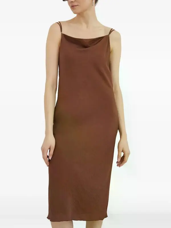 SAMSOE SAMSOE Cowl-neck Midi Dress - Brown