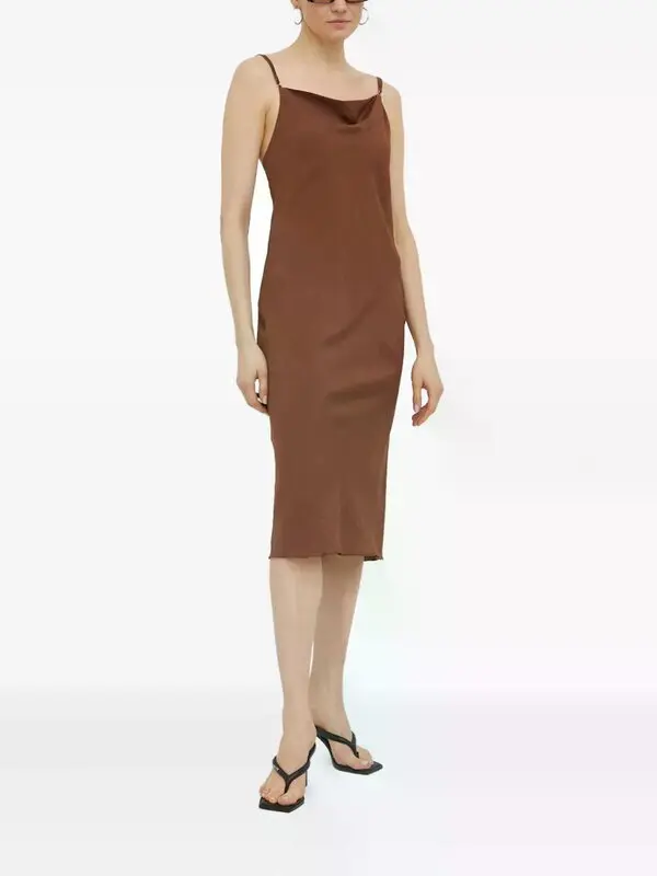 SAMSOE SAMSOE Cowl-neck Midi Dress - Brown