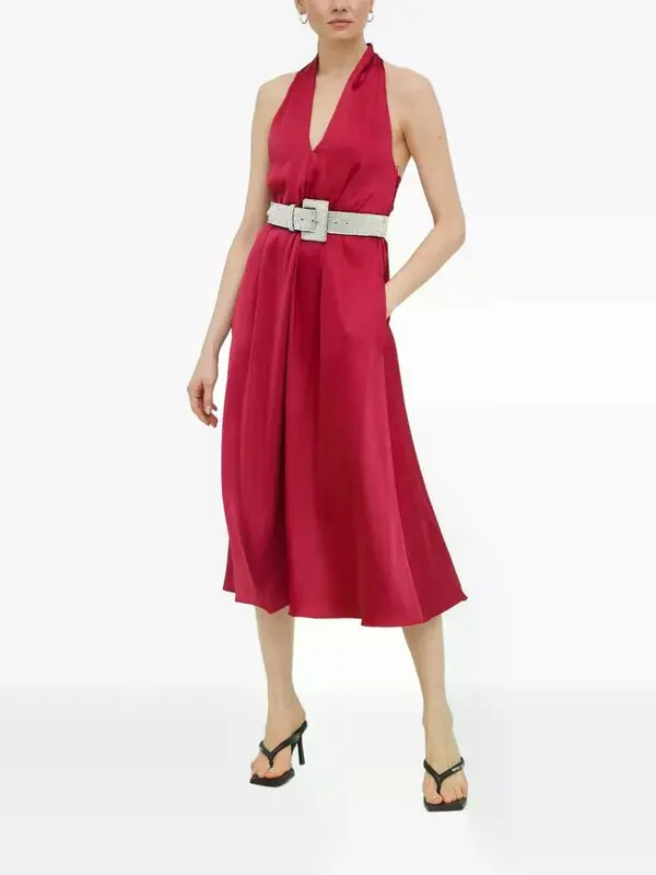 SAMSOE SAMSOE Halterneck V-neck Midi Dress
