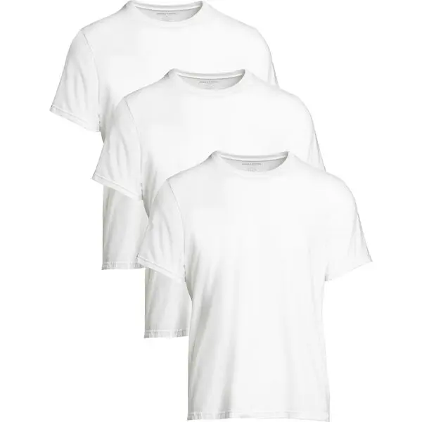 SINGLE STITCH Cotton Modal Crew Neck T-shirt 3-pack - White