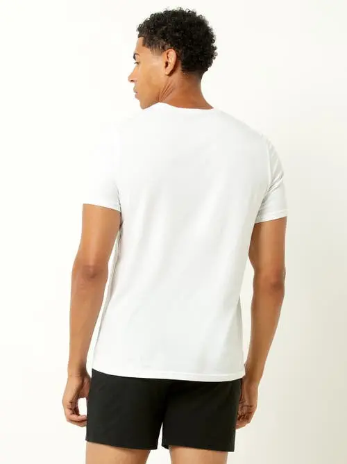 SINGLE STITCH Cotton Modal Crew Neck T-shirt 3-pack - White